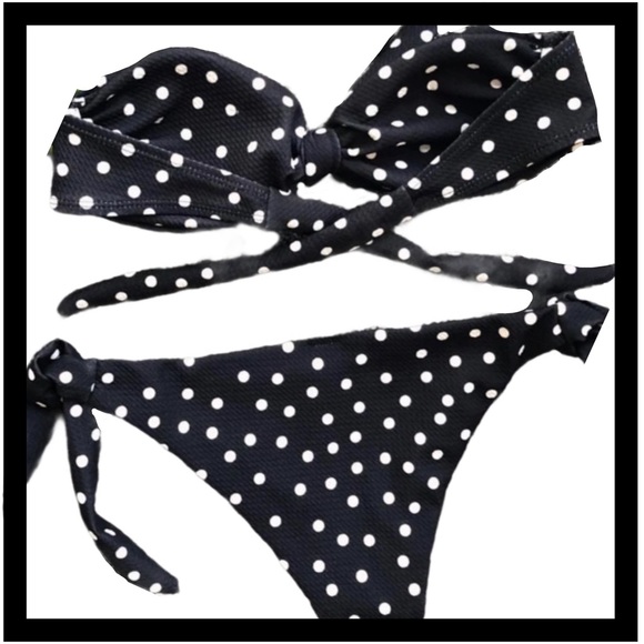 Boutique Swim Two Piece Polka Dot Swimsuit Black White Nwt Poshmark